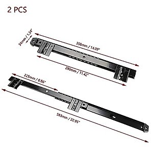 KUMGROT Black Keyboard Slides 14 Inches Keyboard Tray Under Desk Slides Computer Drawer Tray Accessories Keyboard Drawer Slides with Adjustable Height Bracket