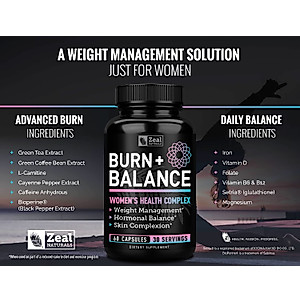 Zeal Naturals Weight Loss Support for Women + Daily Balance Vitmains (Iron, Vitamin D, Setria®, Folate) Premium Diet Support Pills for Women+ Multivitamin and Hormone Support