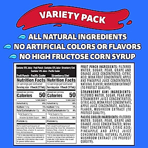 Capri Sun Fruit Punch, Strawberry Kiwi and Pacific Cooler Flavored Juice Drink Blend Variety Pack, 30 ct Box, 6 fl oz Pouches