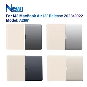 IBENZER Compatible with 2024 2023 2022 MacBook Air 13 inch Case M3 A3113 M2 A2681, HardShell Case & KeyboardCover & ScreenFilm & Type-C Adapter for Mac Air 13.6, Nude, AT13-KK-NU+2TC