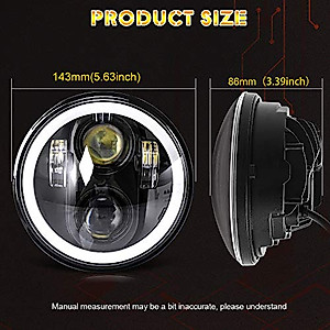 UNI-SHINE 4pcs 5 3/4" 5.75 LED Headlights with High Low Beam Amber turn signal White DRL, 5 3/4 led headlight Halo Ring
