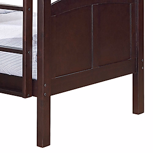 Benjara Arched Panel Design Twin Bunk Bed with Bookcases, Brown