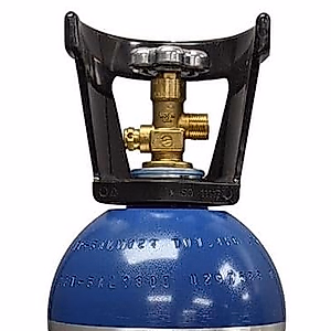 New 20 lb. Aluminum Nitrous Oxide Cylinder Tank with CGA326 Valve & Handle - DOT Approved Silver