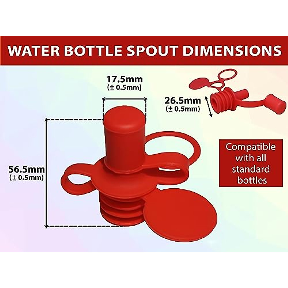 ZEKIAN Baby Water Bottle Cap, Water Bottle Spout, Bottle Top Adapter Replacement for Kids and Adults, Silicone Portable Spill-Proof, Leakproof, Reusable & Compatible with All Bottles, Pack of 4 PCS