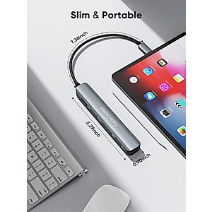 CableCreation 6-in-1 USB-C Hub/Multiport Adapter with 4K 60HZ HDMI, USB C Data Port, 1Gbps Ethernet, 100W Power Delivery, 2 USB 3.0 Port, for MacBook Pro Air M1, iPad Pro Air 2022-2018, XPS