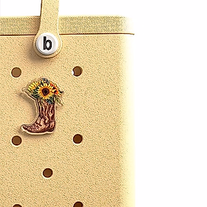 BOGGbeans Symbol Charms for Bogg Bag, Simply Southern Totes, and Similar Styles. Acrylic 3" Symbol Charm Accessories for Beach Totes (Cowboy Boot)