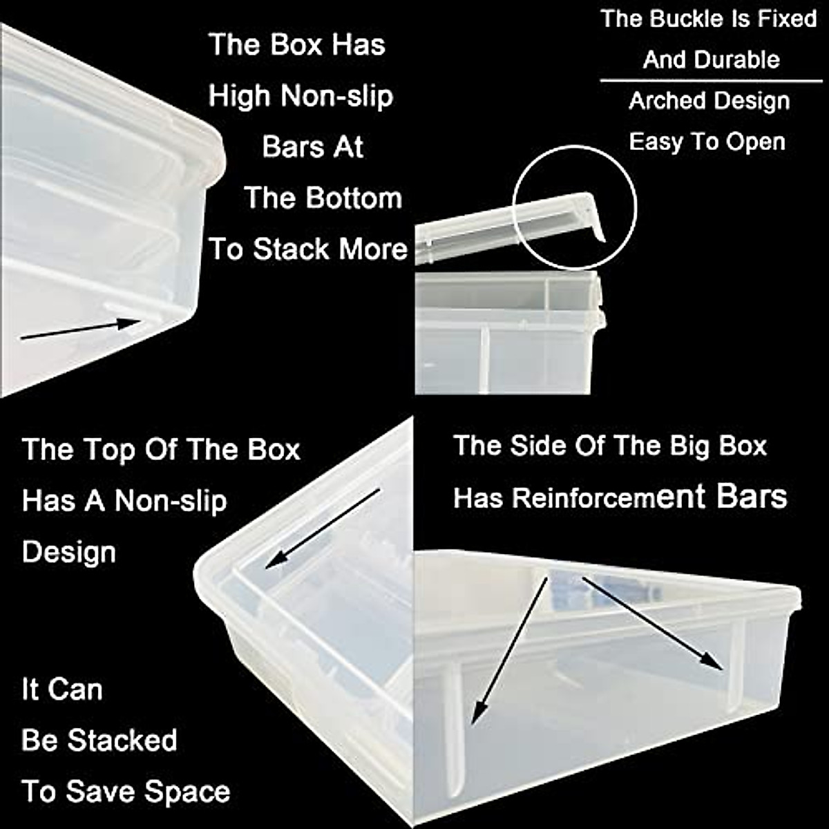 36 Pcs Mixed Sizes Mini Clear Plastic Containers for Bead Organizer and Storage, Craft Storage Boxes with Hinged Lids, Small Transparent Storage Containers for Jewelry Diamond Art Screws Small Parts