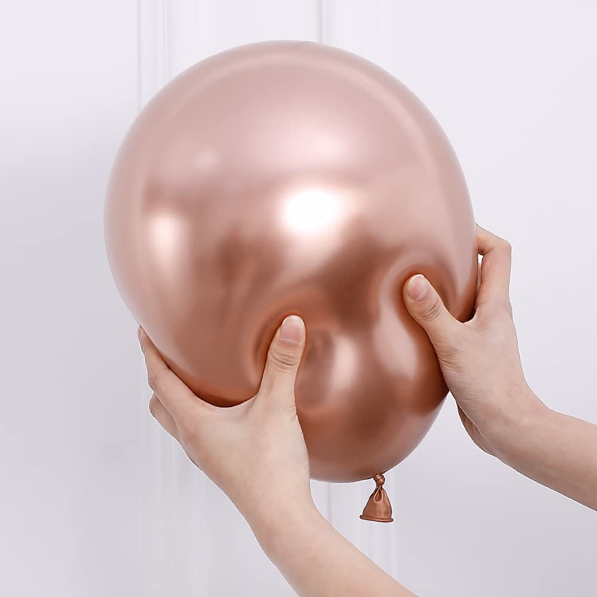 Navy Blue Rose Gold Pink Gold Confetti Latex Balloons with 140pcs 18/10/5/Inch Metallic Chrome Balloons for Gender Reveal Birthday Party Wedding Graduation Bridal Shower Decorations (Navy Blue)