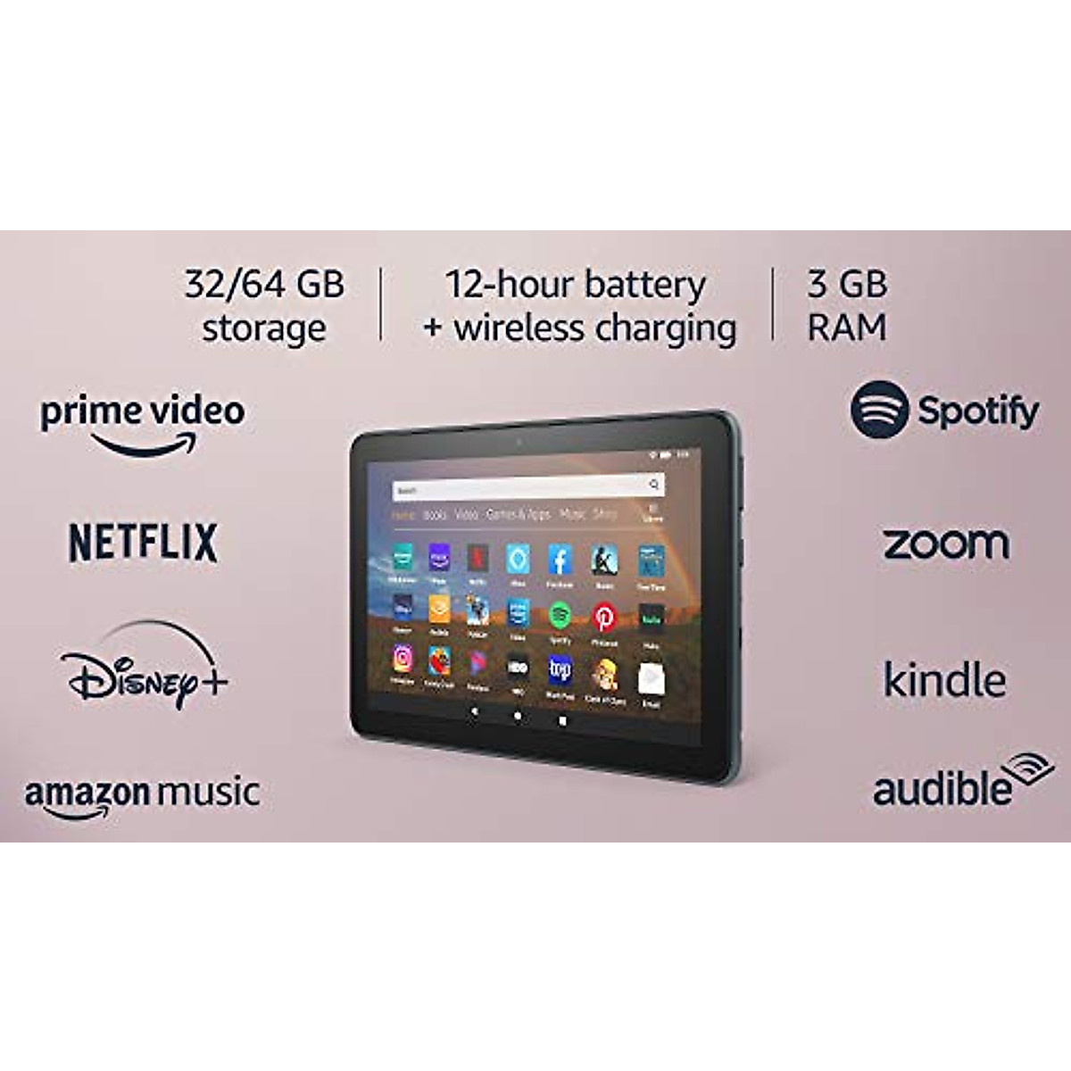 Amazon Fire HD 8 Plus tablet, HD display, 32 GB, our best 8" tablet for portable entertainment, Slate (Renewed Premium)