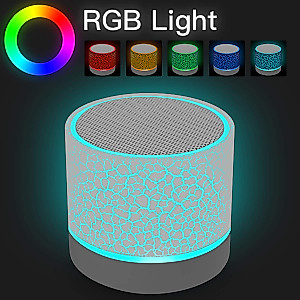 AICase Portable Mini Speaker, Super Bass Stereo Rechargeable Speaker with LED Lights