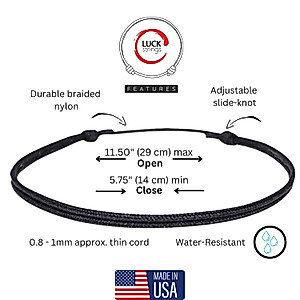 Thin Black Cord Bracelet for Men Women Teen Unisex Adult - Waterproof Nylon Surfer String Friendship Bracelets Summer Beach Accessories