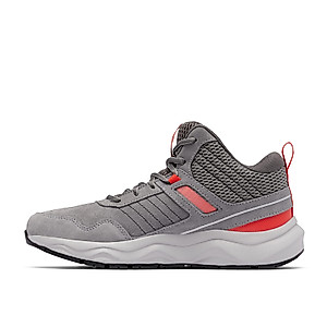 Columbia Men's Plateau Venture Mid, Titainium Grey Steel/Fiery Red, 15