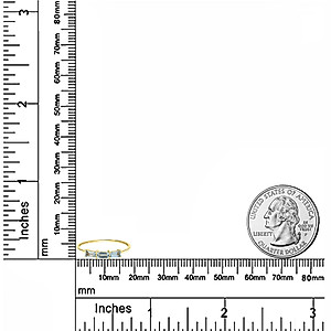 GEMISTRY Heidi 14k Gold over Sterling Silver Swiss Blue Topaz Gemstone Stackable 3-Stone Baguette Ring