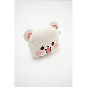 Milk Mocha Bear AirPods Silicone Carrying Shockproof Protective Case Cover - Compatible with Apple AirPods 1 & 2 (Milk)