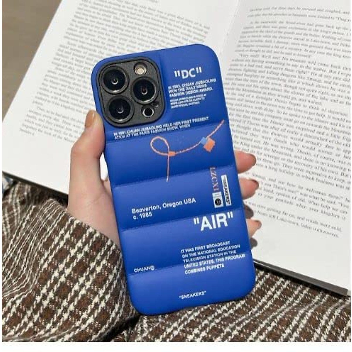 IAIYOXI Puffer Case with Sports Shoes Brand Design for iPhone 13 Pro Max,Sneakers Ins White or Black Label Soft Cover-White Puffy Cover for iPhone 14 13 12 11 Pro Max Plus X XS XR 7 8 (White)