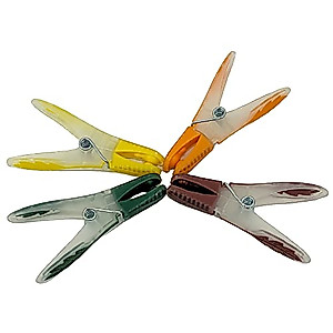 Fall Leaf Themed Plastic Clothespins with Non-Slip Grips, 24 Pack, Green