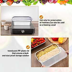 Suttmin 9 Pcs Stainless Steel Food Storage Containers with Lids 1/3 Size Hotel Pans Steam Table Pan Metal Meal Food Containers for Restaurant Stackable Kitchen Freezer Buffet, 2.5/4/6 Inch Deep