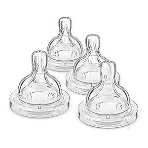 Philips Avent Anti-Colic Baby Bottles with AirFree Vent, 9oz, 4pk, Clear, SCY703/04 & Anti-Colic Baby Bottle Flow 3 Nipple, 4pk, SCY763/04 & Anti-Colic Baby Bottle Flow 4 Nipple, 4pk, SCY764/04