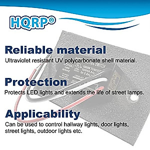 HQRP Photocell Thermal Type Light Sensor w/Wall Plate Dusk to Dawn Wire-in Switch Photoelectric Control for Outdoor Lighting, Garage Lights, Barn Light, Street Lights, etc.