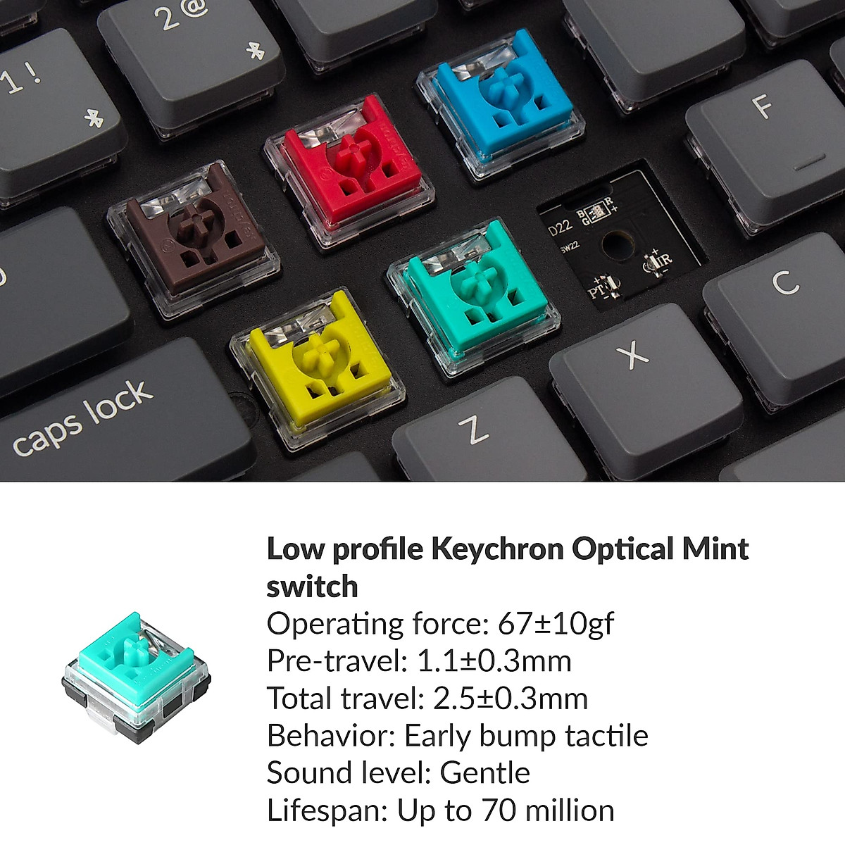 Keychron K5 SE Hot-swappable Ultra-Slim Wireless Bluetooth/Wired USB Mechanical Keyboard with Low-Profile Optical Mint Switch, Full Size Layout 104-Key White LED Backlit for Mac and Windows