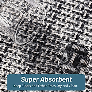 Cognitixx Kitchen Rugs, Non Skid Washable Kitchen Floor Rugs Absorbent Kitchen Mats with Rubber Backing, Durable Woven Floor Mats for Kitchen, Home, Farmhouse, Front of Sink (Black, 20" x 32")