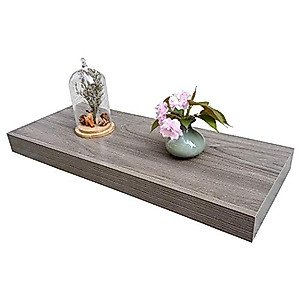 Homewell Wood Floating Shelves for Home Decoration, 24"x9.25"x2", Grey