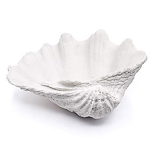 ALIWINER Seashell Bowl Resin Large Clam Shell Decor Nautical Clam Shell Bowl Coastal Beach Home Decor Bathroom Decor Beach Themed Party Wedding Seashell Figurine Gift