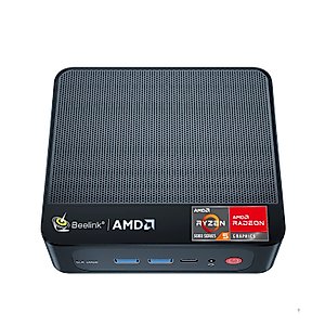 Beelink SER5 Mini PC, AMD Ryzen 5 5560U(up to 4.0GHz) 6C/12T,Mini Computer 8GB DDR4 RAM 256GB NVMe SSD,Triple Display,Wifi6/BT5.2/Gaming/Office/Home,Auto Power On