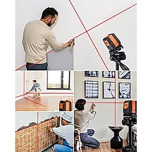 ENGiNDOT Self Leveling Laser Level 50ft, Cross Line Laser with Quick Self Leveling,360°Magnetic Mounting Plate, Zippered Pouch, Battery Included, for Tiling and Aligning