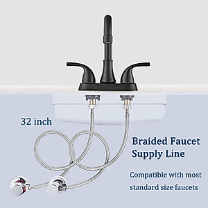 MOSELNY 32" Faucet Supply Line,3/8" Comp x 1/2" FIP Kitchen Faucet Hose Connector for Residence,Stainless Steel Braided Supply Line for Moderate Distance (Pack of 2)