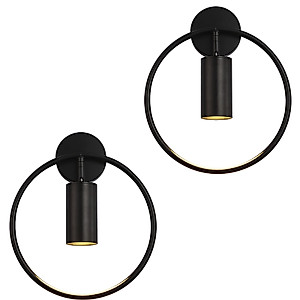 jengush Battery Operated Wall Sconces Light Set of 2,modern Wireless Wall Lamps,wall Lights with Remote Control,wall Lights Fixture Wall Sconces for Bedroom,living Room,bedside (Color : Black)