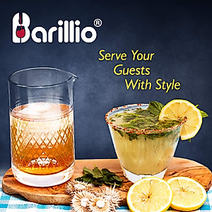 Elite 23-Piece Bartender Kit Cocktail Shaker Set Bundle With 20 Oz Crystal Cocktail Mixing Glass | Stainless Steel Bar Tools With Sleek Bamboo Stand & Seamless Mixing Pitcher for Stirred Cocktail