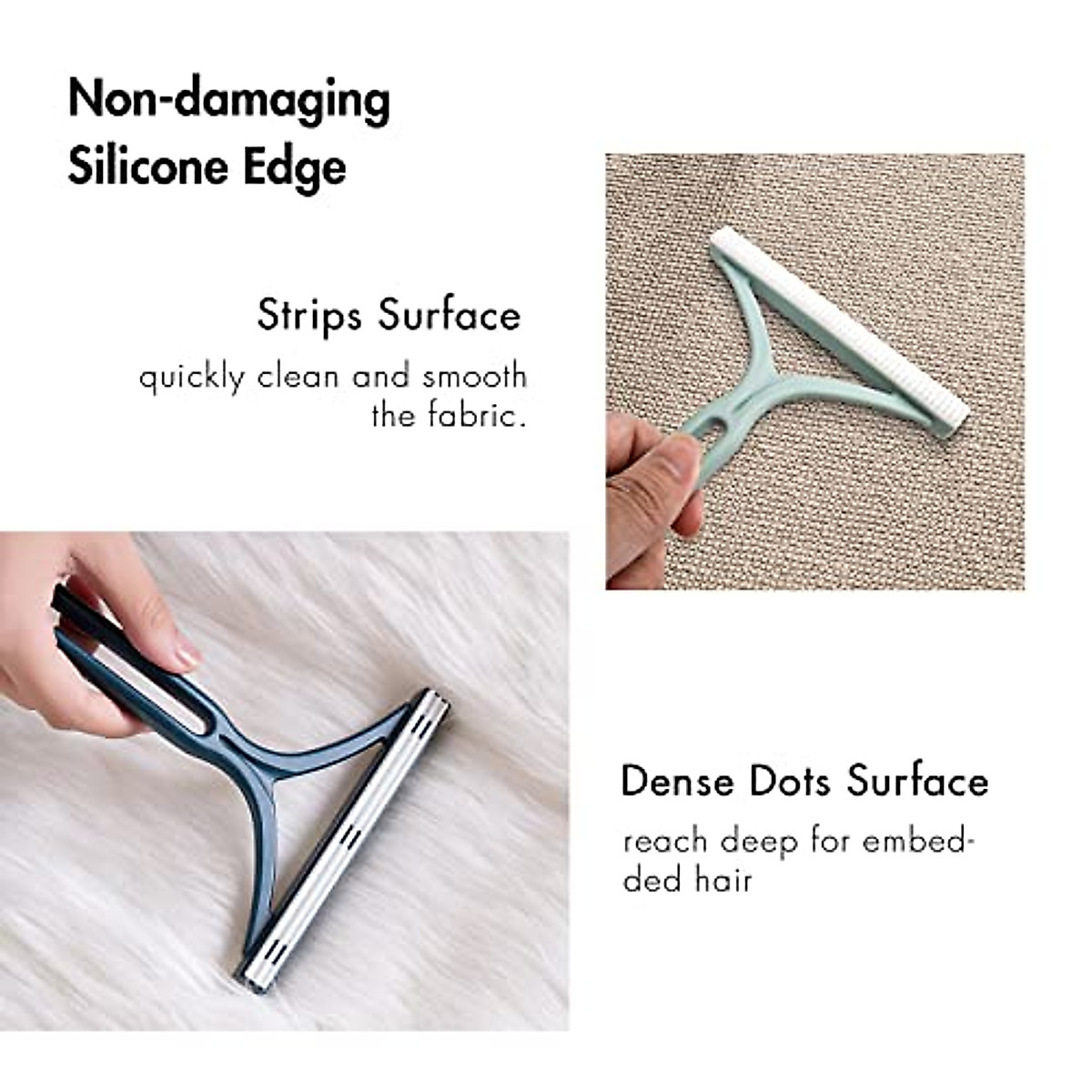 Greenkit Pet Hair Remover for Couch,Non-Damaging Pet Hair Remover for Furniture,for Clothes,Carpet Scraper,Pet Fur Remover,Lint Brushes for Pet Hair(Blue,1pc)