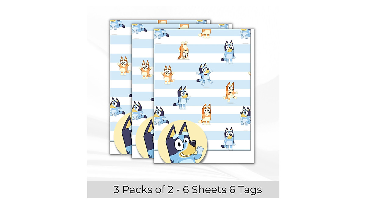 Bluey Wrapping Paper 3 Pack - Perfect for Gifts