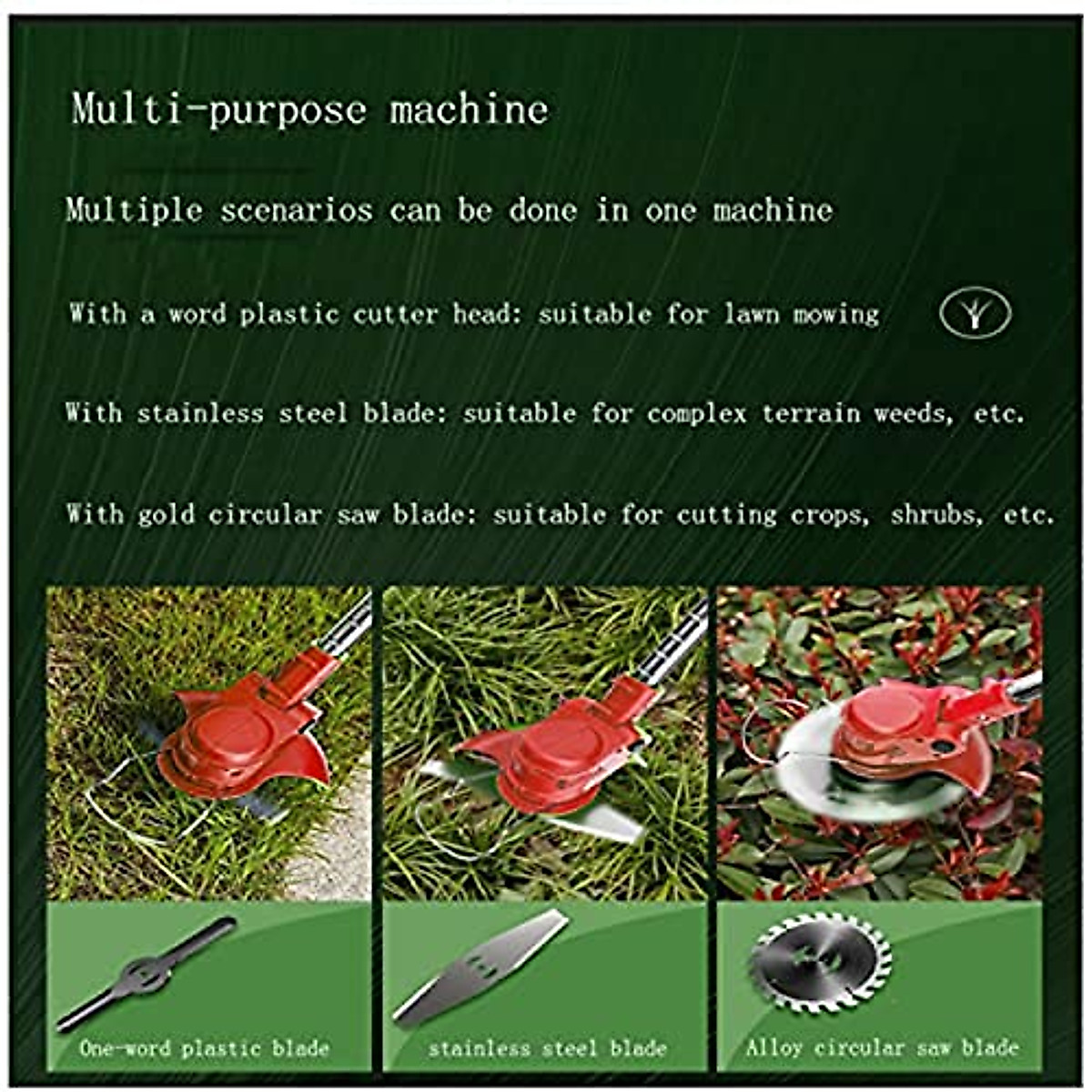 Weed Wacker,24V 2Ah Battery Powered Weed Eater with 2 Batteries and 3 Types Blades,Weed eaterLightweight and Powerful String Trimmer for Yard and Garden(RED)
