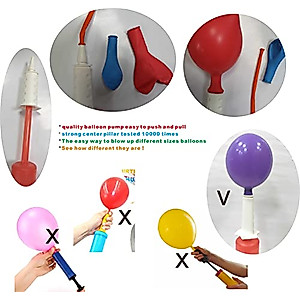 ESOLTON Balloon Pump Hand - 12.8" for Birthay Balloons Portable Manual Balloon Pump, Mini Hand Pump for Inflatables, Pool Floats, Party Garlands, Exercise and Yoga Balls