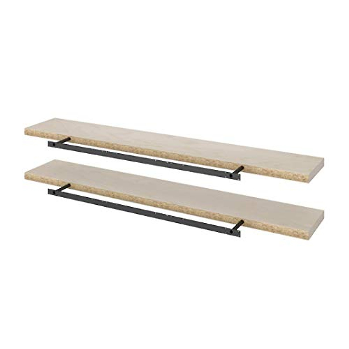Bestar Universel 12W Set of 72W x 12D Floating Shelves in Natural Yellow Birch