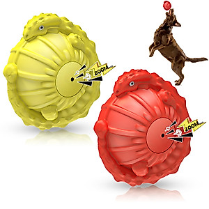 WOWBALA Dog Ball Toys 2Pack : Large Dog Chew Toys for Aggressive Chewers - Tough Pool Floating Dog Balls - Hard Rubber Dog Squeaky Toys for Small,Medium,Large Dogs
