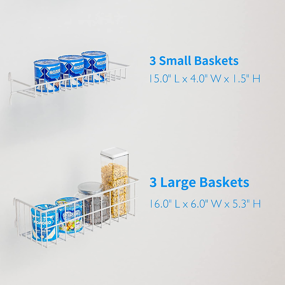 Qboid Sp Over The Door Pantry Organizer - With 6 Adjustable Shelves - Alloy Steel Metal - Hanging - Wall Mount - Storage Door Organization Kitchen Spice Rack,Cans,Closet,Bathroom-White