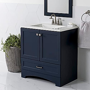 Spring Mill Cabinets Emlyn Bathroom Vanity with Sink, Deep Blue
