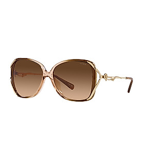Coach HC8372BU Universal Fit Sunglasses, Brown Gradient/Brown Gradient, 58 mm