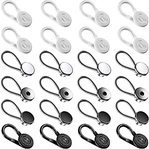 WILLBOND 24 Pieces Collar Extenders Elastic Button Extender Neck Extenders for Shirt Pants Dress Trouser Favors