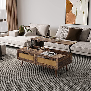 Lift Top Coffee Table with Storage, 47.24" Modern Center Table Lift Tabletop Table for Living Room, Coffee Table with Hidden Compartment Home Office 47.24" L x 23.62" W x 17.72" H