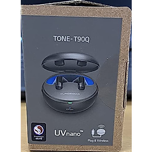 LG TONE Free True Wireless Bluetooth Earbuds T90 - Adaptive Active Noise Cancelling Earbuds with Dolby Atmos, Black, Small