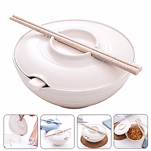 Hemoton 1 Set Ramen Bowl Japanese Noodle Bowl Instant Noddles Bowl with Chopstick and Spoon