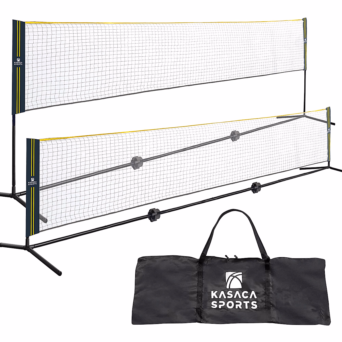 Kasaca 17 Feet Portable Multipurpose Net for Casual Use Beach Paddle Game Beach Volley Ball Net Set Casual Pickleball Net Portable Outdoor Badminton Net for Driveway Indoor Ball Game Nets