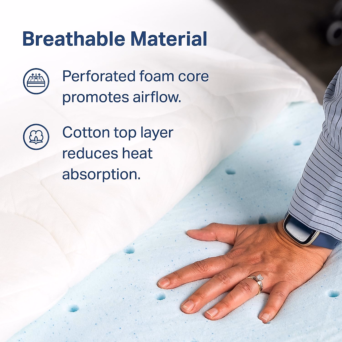 Memory Foam Mattress Topper - Queen Mattress Pad with 2 Inch Cooling Gel Insert & Washable Ventilated Cover - Queen Size Mattress Toppers by Sleep Is The Foundation