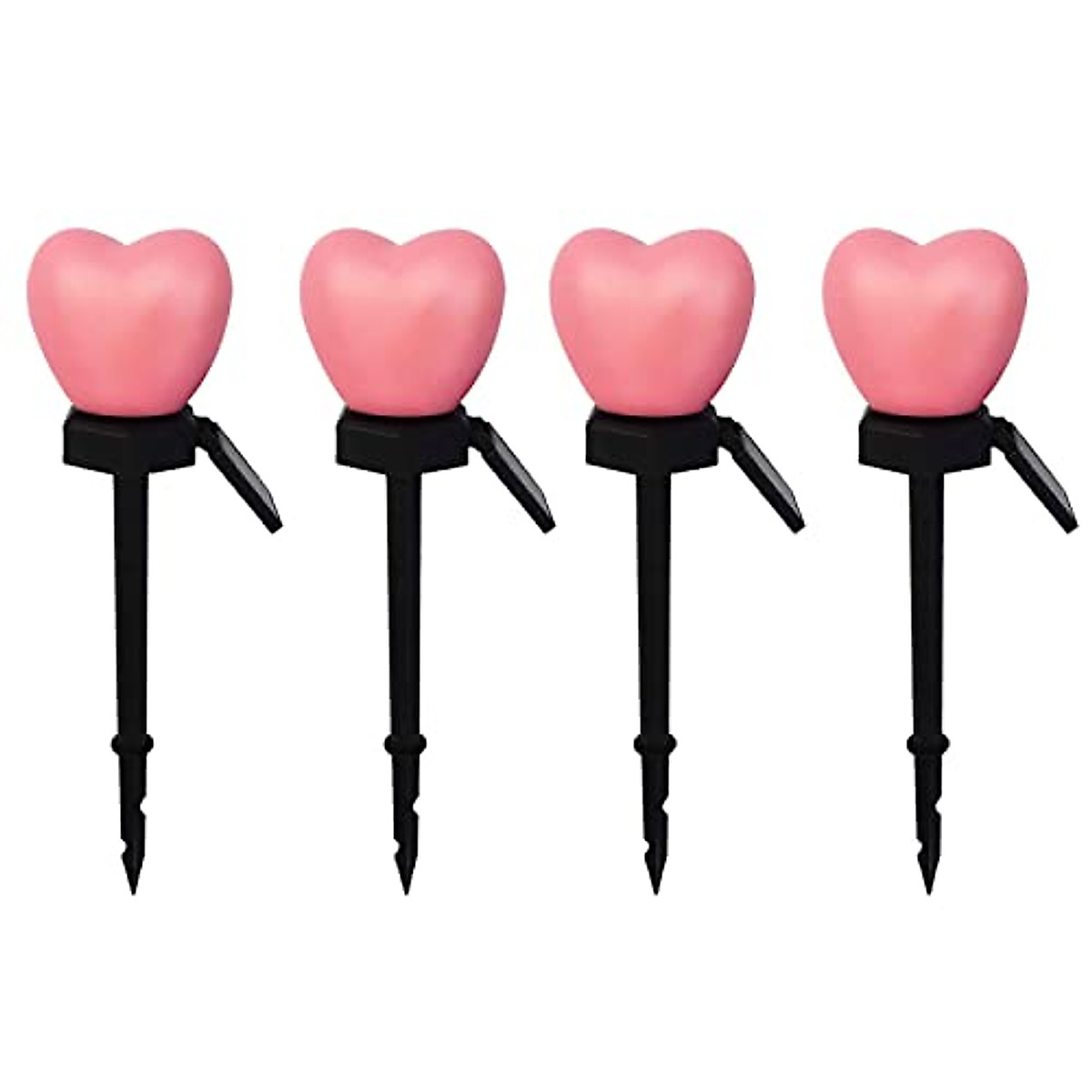 Valentine's Solar Lights LED Solar Outdoor Day Decorations Tree 4PCS Stakes Garden Plug Lights Decoration & Hangs Metal Animal Sculpture (Pink, One Size)