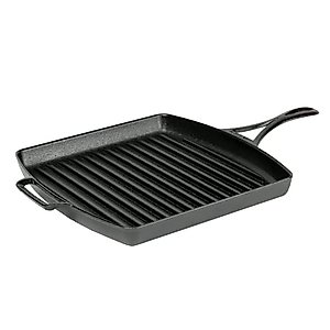 Lodge Blacklock 12 Inch Triple Seasoned Cast Iron Grill Pan - Lightweight Design - Natural, Non Stick Pans - Cast Iron Square Grill Pan - Lasts 100 Years