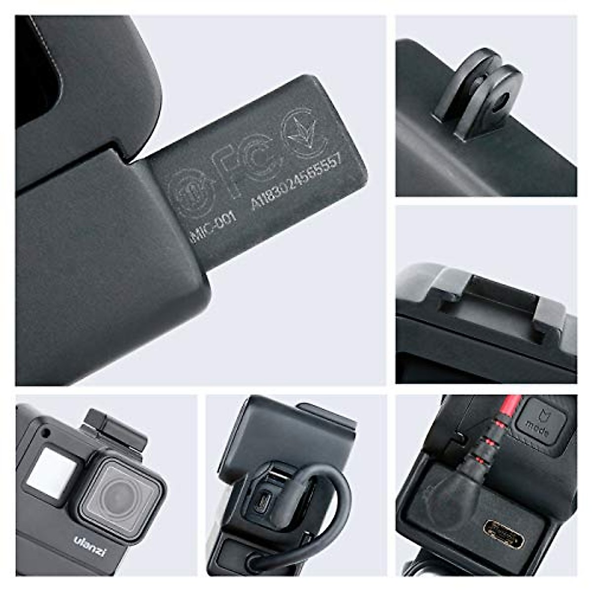 V2 Housing Case Vlogging Frame with Microphone Cold Shoe Mount Compatible for GoPro Hero 7 6 5 Mic Audio Adapter Action Camera Accessories
